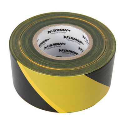 70mm x 500m Black Yellow Hazard Tape Barrier / Barricade Safety Marking ...
