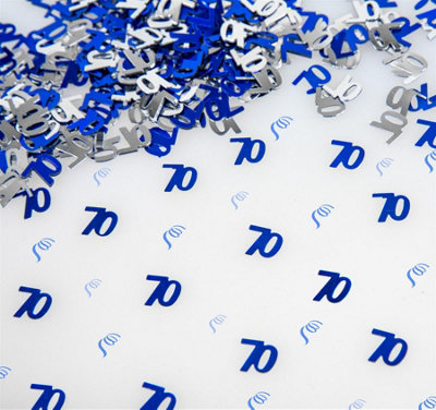 70th Birthday Confetti Blue & Silver 1 pack x 14 grams birthday ...