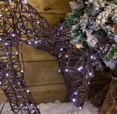 71cm Light up Brown Christmas Doe & Fawn with 250 White & Warm White LEDs