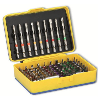 71Pcs Screwdriver Bit Set Colour Coded | DIY at B&Q
