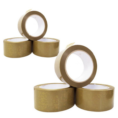 72 Rolls of Brown Low Noise Tape 50mm X 66m Strong Sticky Packaging ...