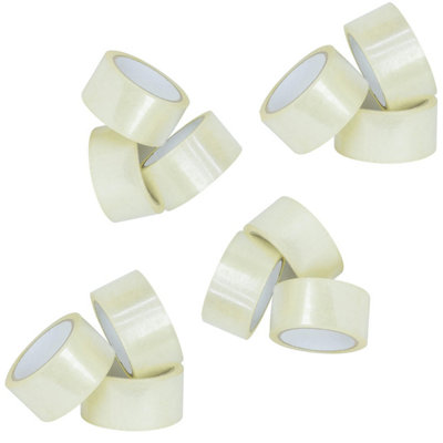 72 Rolls of Clear Low Noise Tape 50mm X 66m Strong Sticky Packaging ...
