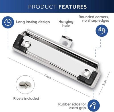 72x Durable Metal Clipboard Clips - Spring-Loaded Replacement Clips ...