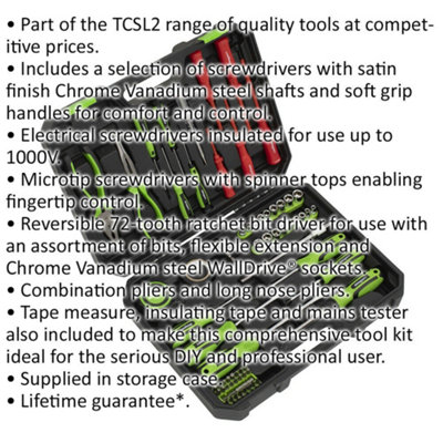 73pc Premium Tool Kit - Socket Set - Screwdriver Pliers Tape Measure ...