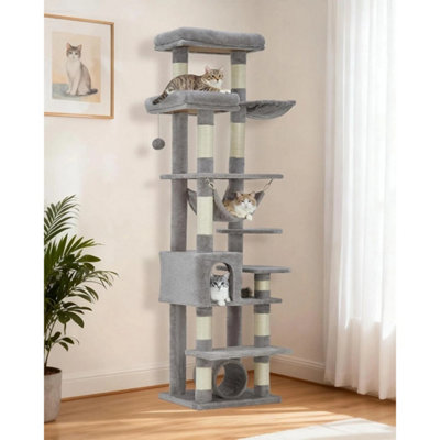 74" Large Cat Tree for Big Cat Multi-Level Tower with Scratching Post