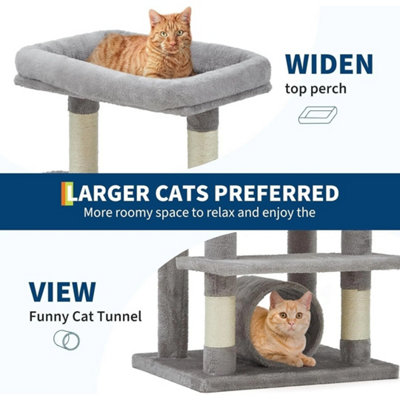 74" Large Cat Tree for Big Cat Multi-Level Tower with Scratching Post