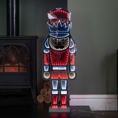 74cm Infinity Light up Standing Nutcracker Christmas Decoration with ...