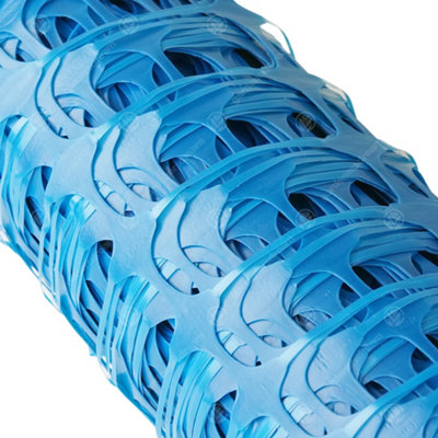 75 x Meters Blue Plastic Barrier Safety Mesh Fence 110gsm