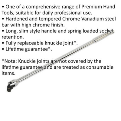 750mm Breaker Pull Bar - 3/4" Sq Drive Knuckle - Spring Loaded Socket ...