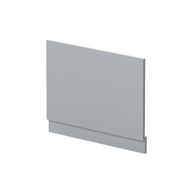 750mm Straight Reversible Bath End Panel & Plinth - Satin Grey