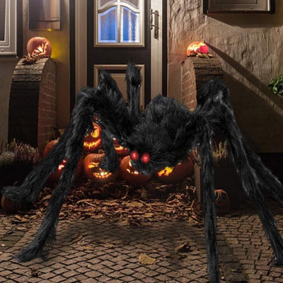 75cm Halloween Giant Spider Decorations Black Scary Fake Big Spider ...