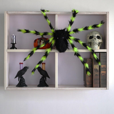 75cm Halloween Giant Spider Decorations Green Scary Fake Big Spider ...