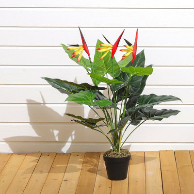 75cm Large Artificial Bird of Paradise Tree in Pot Indoor Outdoor House ...