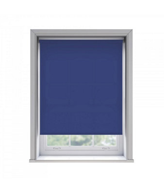 75cm No Drill Navy Thermal Blackout Roller Blind (170cm Drop)