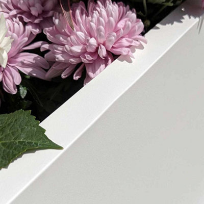 75cm Zinc Galvanised Matte White Tall Square