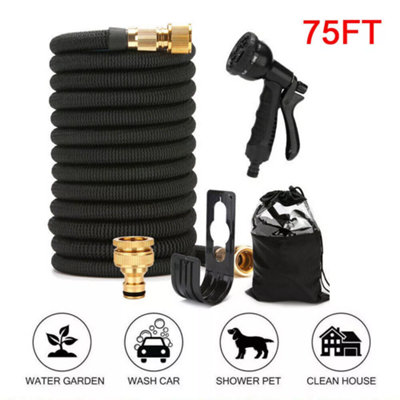 75FT Heavy Duty Expandable Garden Hose Pipe Flexible With Water Spray Gun