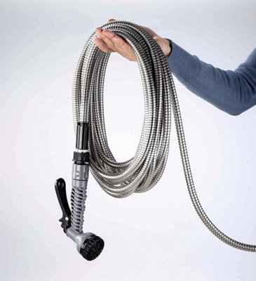 75ft Stainless Steel Hose with 7 Function Spray Nozzle - Flexible Kink ...