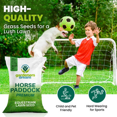75KG Gardener's Dream Horse Paddock Grass Seed - Fine-Blade, Durable ...