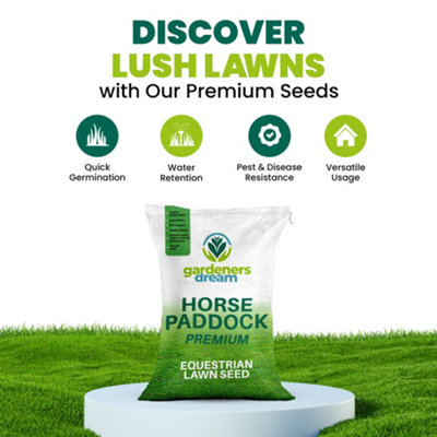 75KG Gardener's Dream Horse Paddock Grass Seed - Fine-Blade, Durable ...