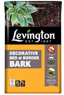 75L Levington Decorative Bed & Border Bark, Peat Free, Multi-Purpose ...