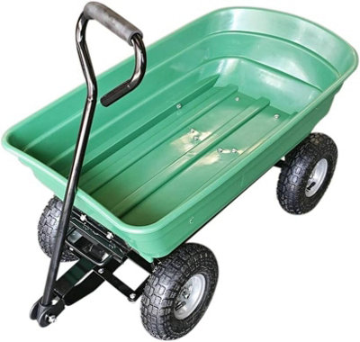 75L Portable Rolling Garden Trolley Yard Push Dump Cart Beach Wagon ...