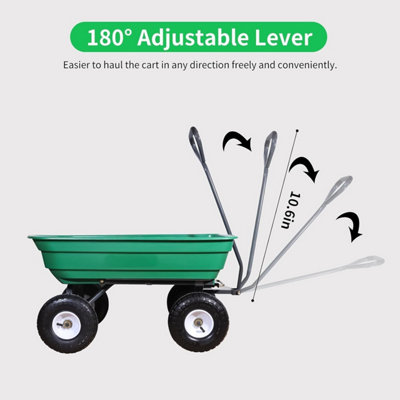 75L Portable Rolling Garden Trolley Yard Push Dump Cart Beach Wagon ...