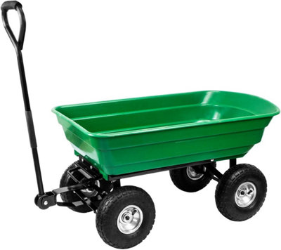 75L Portable Rolling Garden Trolley Yard Push Dump Cart Beach Wagon ...