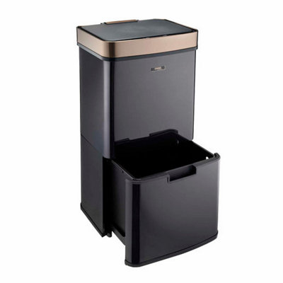 75L Recycling Sensor Bin & 25 Biodegradable Bin Bags - 4 Section with ...