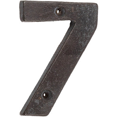 75mm Beeswax Iron Door Numeral - Number 7 Premium Quality Wall House Sign