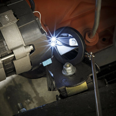 75mm LED Telescopic Inspection Mirror - Extends 290mm to 870mm for ...