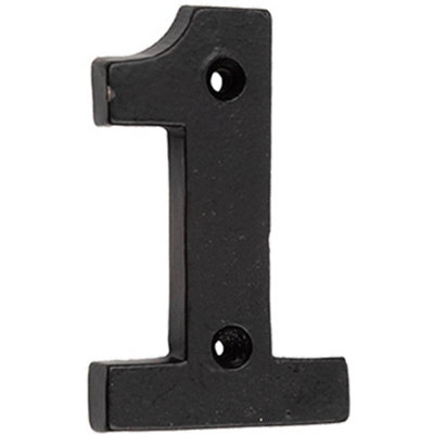 75mm Matt Black Door Numeral - Number 1 Premium Quality Wall House Sign