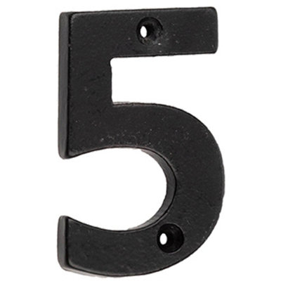 75mm Matt Black Door Numeral - Number 5 Premium Quality Wall House Sign