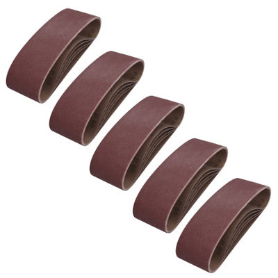 75mm x 533mm 80 Grit Medium Abrasive Sanding Belt Sander Discs 25 Pack | DIY at B&Q