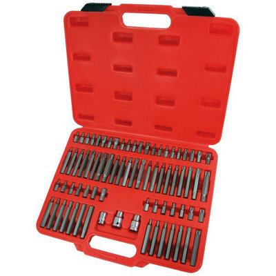 75pc Hex, Ribe, Spline, Star Bit Socket Set 1/2" and 3/8" Adaptor ...