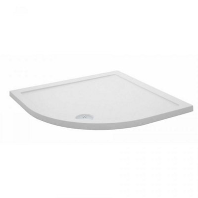 760 x 760mm Quadrant Stone Shower Enclosure Tray with Riser Kit Gloss ...