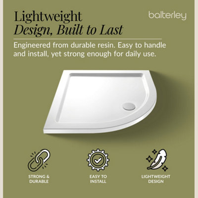 760mm Premium Quadrant Shower Tray - White
