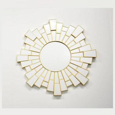 76Cm Gold Sunburst Wall Mirror Style Frame Round Home Art Decor | DIY ...