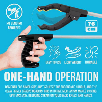 76cm Litter Picker Rubbish Debris Pick Up Reaching Mobility Tool ...