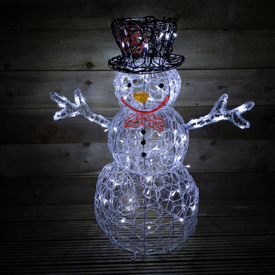 76cm Premier Indoor / Outdoor Acrylic Snowman Christmas Decoration 88 ...