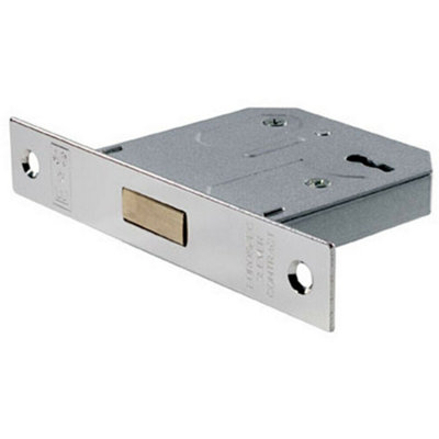 76mm 3 Lever BS Deadlock Square Forend Nickel Plated Door Security ...