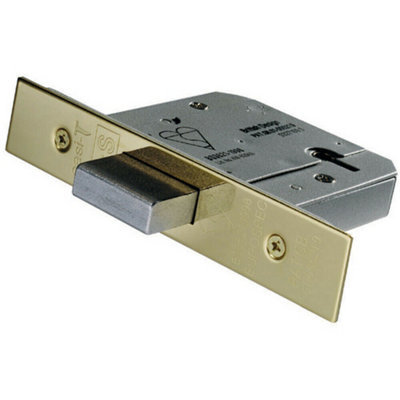 76mm 5 Lever Mechanism BS Deadlock Stainless Brass Door Security Latch