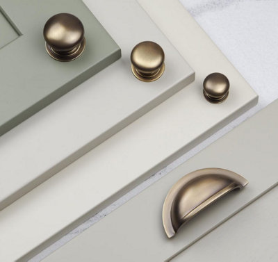 76mm Antique Brass Cabinet Cup Handle Shell Kitchen Cupboard Door ...