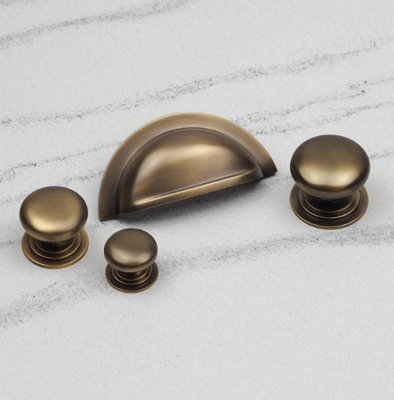 76mm Antique Brass Cabinet Cup Handle Shell Kitchen Cupboard Door ...