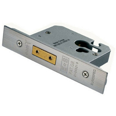 76mm Euro Profile Deadlock Strike Plate Included Satin Stainless Steel