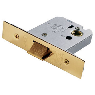 76mm Flat Latch - Electro Brassed - Square Forend Internal Door - Fire ...
