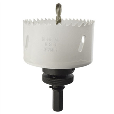 76mm HSS Hole Saw Holesaw Bi-Metal Blade Cutter Drill And Drill Adaptor ...