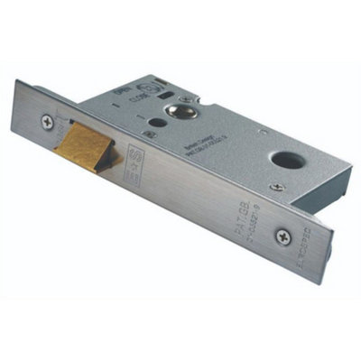 76mm Reversible Upright Door Latch - Rounded Satin Steel Strike Plate ...