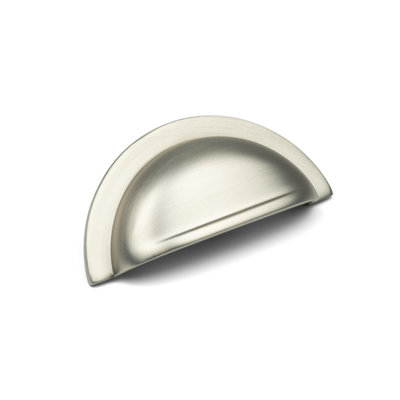 76mm Satin Nickel Cabinet Cup Handle Shell Kitchen Cupboard Door Drawer ...