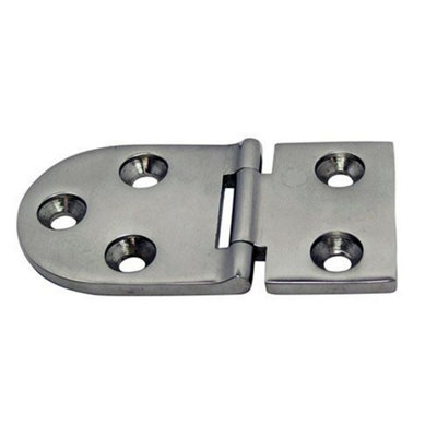 76mm x 40mm Stainless Steel Small Rectangle Sided Oval Hinge with Screws
