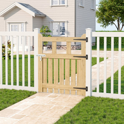 76x90cm Outdoor Wooden Garden Gate Fence Patio Gate Yard Entrance Way ...